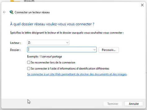 Connecter mes espaces professionnels sur un lecteur réseau [Espace de Documentation]