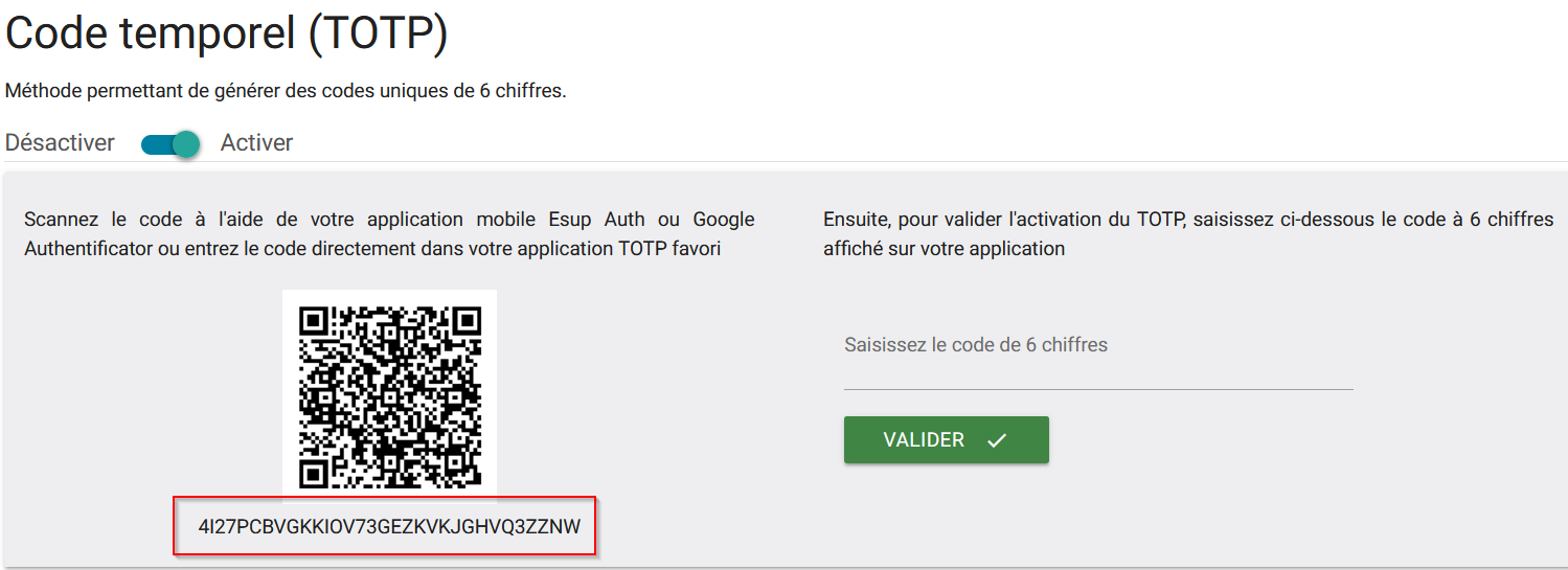 Activer la double authentification avec ESUP OTP [Espace de Documentation]